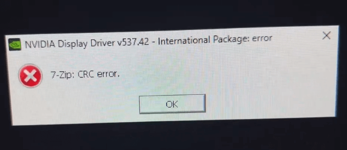 Nvidia显卡驱动无法安装，提示7-Zip:CRC error错误_电脑技术教程_DNPU电脑维修